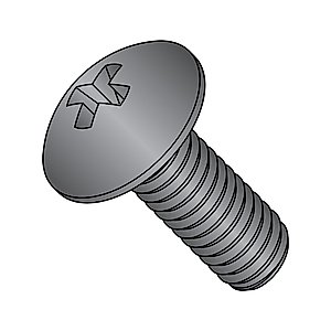 Small Parts 0606MPTBZ Steel Truss Head Machine Screw, Black Zinc Plated Finish, Meets ASME B18.6.3, #2 Phillips, #6-32 Thread Size, 3/8" Length, Fully Threaded, Imported (Pack of 100)