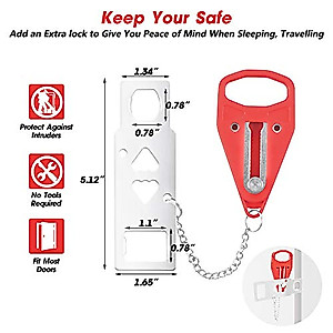 AceMining Portable Door Lock & 2 Pack Black Door Stop Alarm