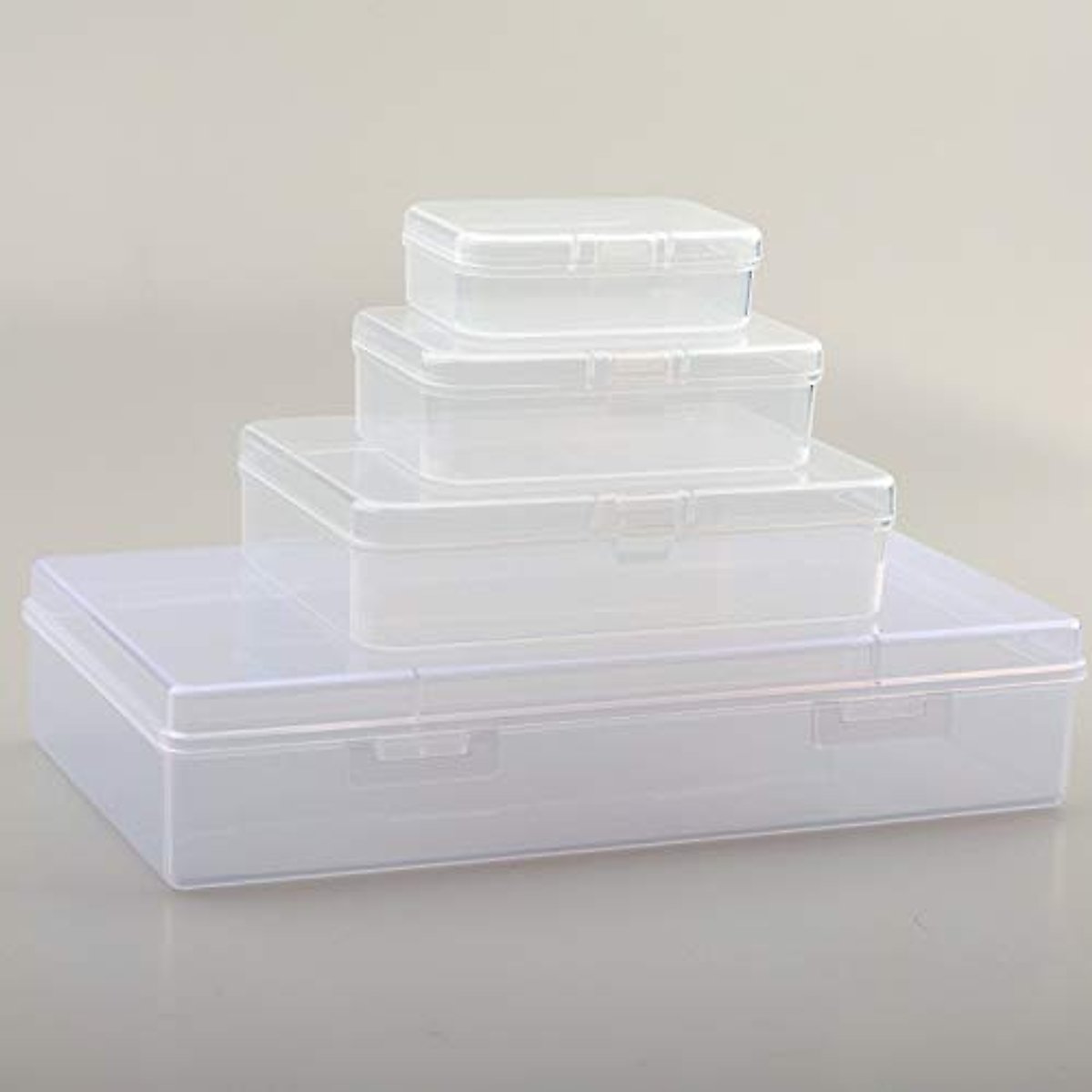 Clear Plastic Beads Storage Containers Empty Mini Storage Containers Box,24 Pack Plastic Storage Containers with Lids,Beads Storage Box with Hinged Lid for Beads,Earplugs,Pins, Small Items
