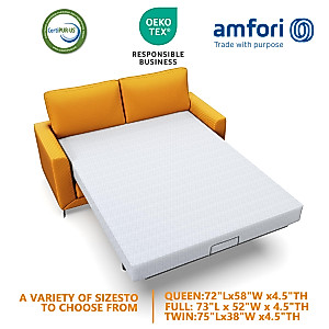wilzealan 4.5 Inch Cold Gel Memory Foam Sofa Bed Mattress Replacement for Sleeper Sofa and Couch Beds Full Size Sofa CertiPUR-US Certified (Sofa Not Included)
