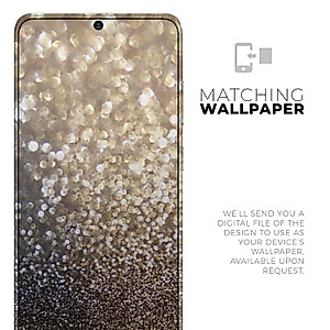 DesignSkinz Gold and Black Unfocused Glimmering Rainfall Protective Vinyl Decal Wrap Skin Cover Compatible with The Samsung Galaxy S20 (Screen Trim & Back Glass Skin)