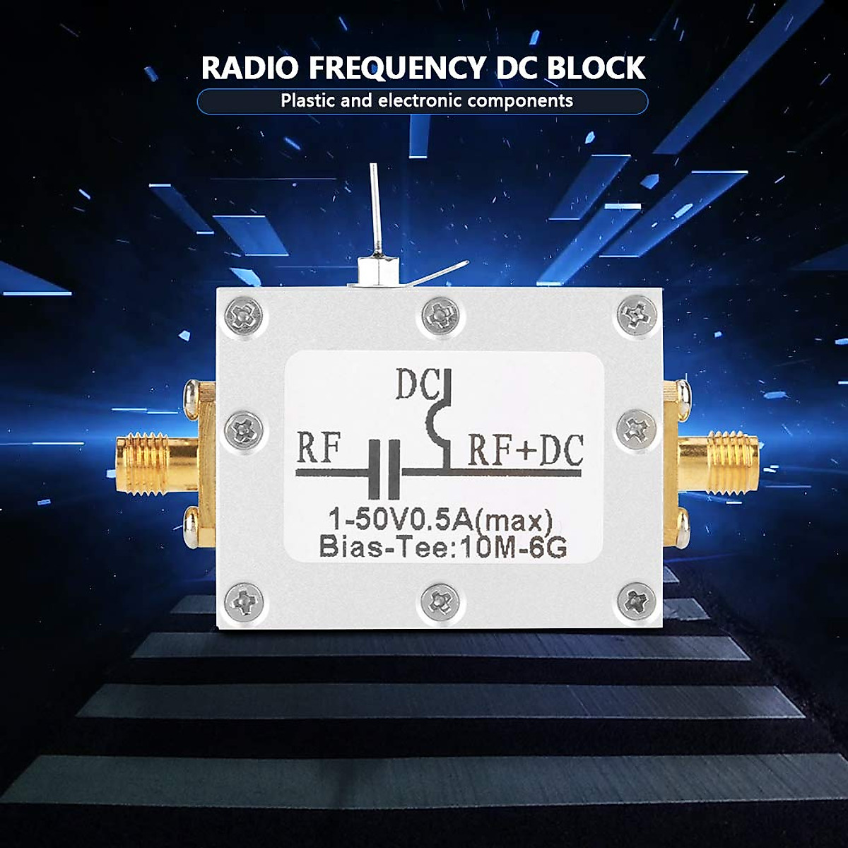 Bias Tee,10MHz-6GHz Bias Tee Broadband Radio Frequency Microwave Coaxial Bias Low Noise Amplifier Module.