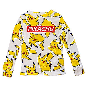 Pokemon Little Boys’ Big Boys 4-Piece 100% Cotton Long Sleeve Pajama Sets, 10