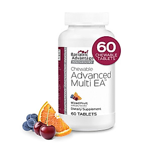 Bariatric Advantage Chewable Advanced Multi EA - High Potency Daily Multivitamin for Bariatric Surgery Patients - Mixed Fruit Flavor - 60 Count