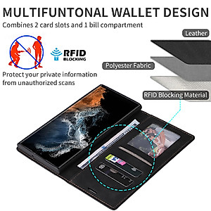 ZZXX for Samsung Galaxy A13 5G Case Wallet with [RFID Blocking] Card Slot Photo Fram Kickstand Magnetic Soft Leather Flip Fold Case for Samsung Galaxy A13 5G Wallet Case(Black-6.5 inch)