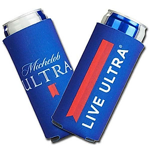 2019 Michelob Ultra Slim Line Can Cooler -2 PACK Coolie LIVE ULTRA