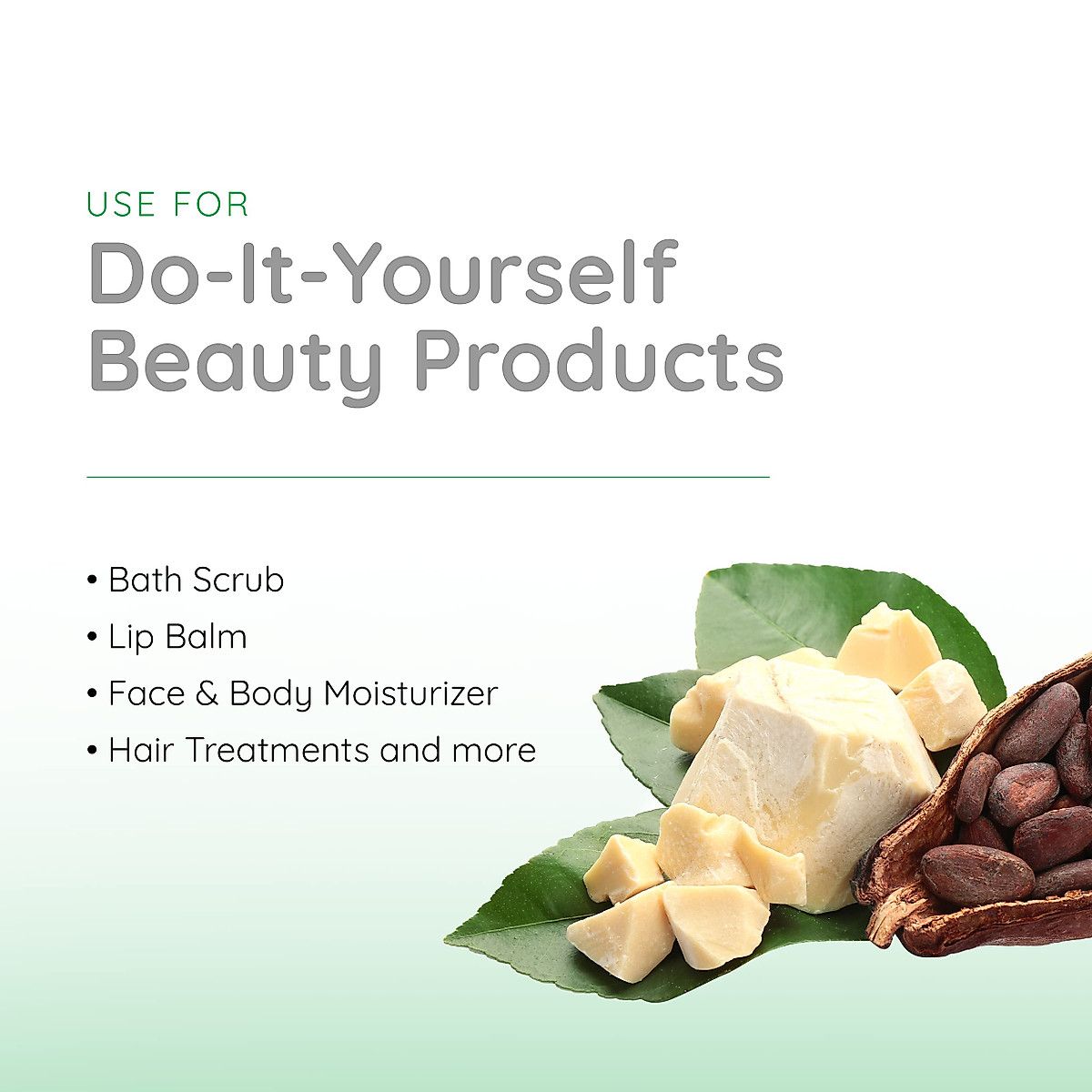 Clean and Green Pure Cocoa Butter - 100% Natural Unscented Refined Base Ingredient for DIY Skin Care Recipes, Stretch Mark Removal, for Soap Making in Premium Resealable Pouch, 14 oz