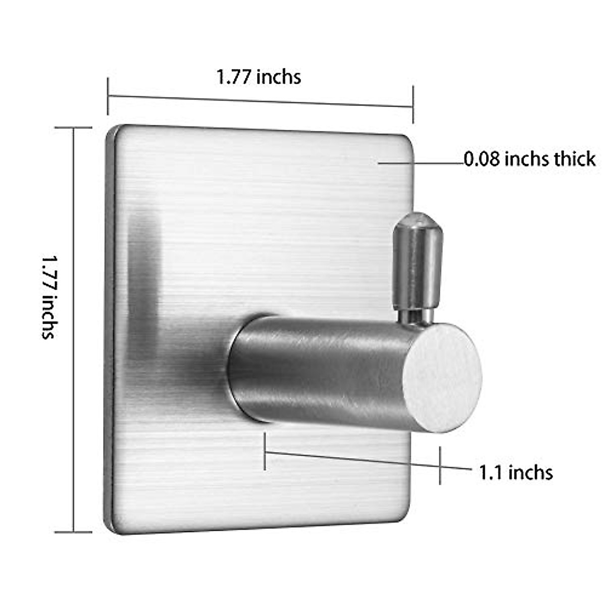 4Packs Towel Hooks SUS 304 Stainless Steel Adhesive Hooks Heavy Duty Wall Hangers, Bathroom Towel Holders Clothes Cabinet Closet Robe Hook Wall Mounted Round Kitchen Door Hanger