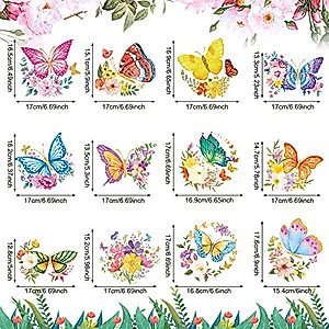 30 Pcs Butterfly Party Decorations Flowers Hanging Decorations Butterfly Hanging Ceiling Swirl for Home Baby Shower 1st birthday 1st birthday Classroom Garden