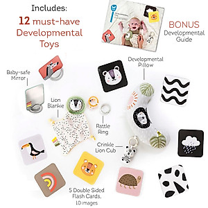 Taf Toys Newborn Developmental Toy Kit, Perfect for Boys and Girls, Includes 12 Essential Baby Boy and Girl Toys for Learning and Stimulation, Ideal New Baby Gift Basket