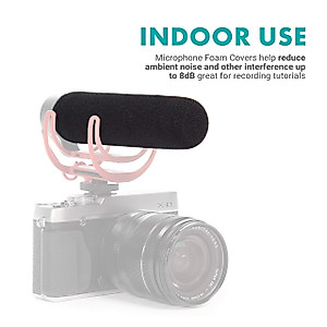 Movo WS-G7 Foam and Furry Indoor, Outdoor Microphone Windscreen Combo Pack - Custom Fit for Rode VideoMic Go