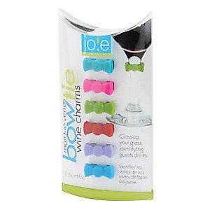 Joie Bow Tie Drink and Wine Charm Set, Set of 6, Multicolor