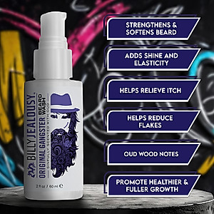 Billy Jealousy Beard Oil for Men, Weightless, Low Shine, and Hydrating Beard Moisturizer for Softer Hair, Helps Prevent Itching and Flakes, Original Gangster, 2 Fl Oz