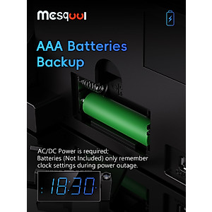 Digital Projection Alarm Clock for Bedroom, Large LED Alarm Clock with Projection on Ceiling Wall, 350°Projector,Dimmer,USB Charger, Battery Backup Loud Dual Alarm Clock for Heavy Sleeper Kids Elderly