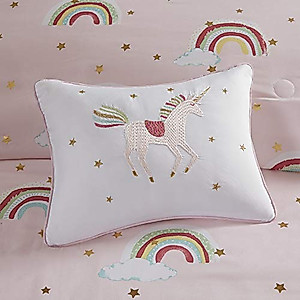 Mi Zone Kids Alicia Cozy Bed in A Bag Comforter with Complete Sheet Set Fun and Playful Print, Children Cover Girls Room Décor, Full, Pink 8 Piece