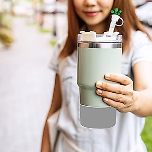 4 PCS Replacement Silicone Straws for Stanley Adventure Quencher Travel Tumbler 40oz Stanley Cup,2 Reusable Clear Straws with 1 Protective Silicone Boot and 12mm Straw Cover