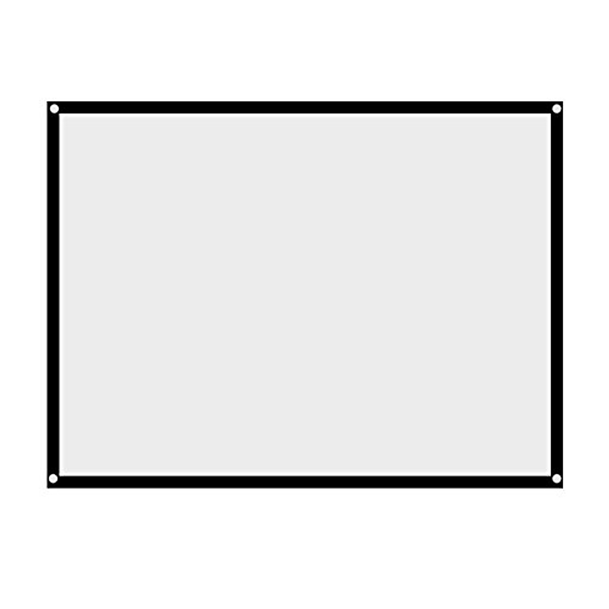 60-100 Inch Portable Projector Screen, Foldable 4:3 HD Non-Crease Polyester Projection Screen with View Angle Visual for Indoor Outdoor Film Theater Movie(White-60)