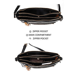 Crossbody Bags for Women Small Pu Leather Over the Shoulder Purses and Flap Cross Body Handbags with Multi Pockets