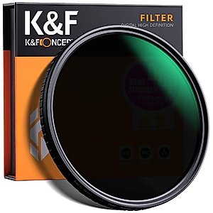 K&F Concept 37mm Variable ND Filter ND2-ND32 Camera Lens Filter (1-5 Stops) No X Cross HD Neutral Density Filter with 28 Multi-Layer Coatings Waterproof