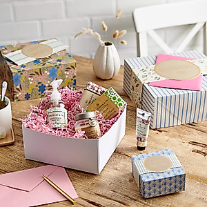 Hallmark Gift Boxes with Wrap Bands, Assorted Sizes (3-Pack: Cute Flowers and Stripes) for Birthdays, Bridal Showers, Mother's Day, Best Friends