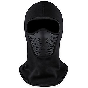 Tough Headwear Balaclava Ski Mask - Thermal Face Mask for Cold Weather with Breathable Air Vents - Winter Full Face Mask for Men & Women Black
