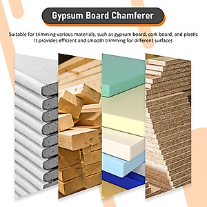 Plasterboard Fast Cutter, Precise 45° 60° Gypsum Board Chamferer with 10 Blades, Plastic Plasterboard Edger, Drywall Edge Hand Cutting Tool, Woodworking Hand Plane Tool for Drywall Chamfer (45°)