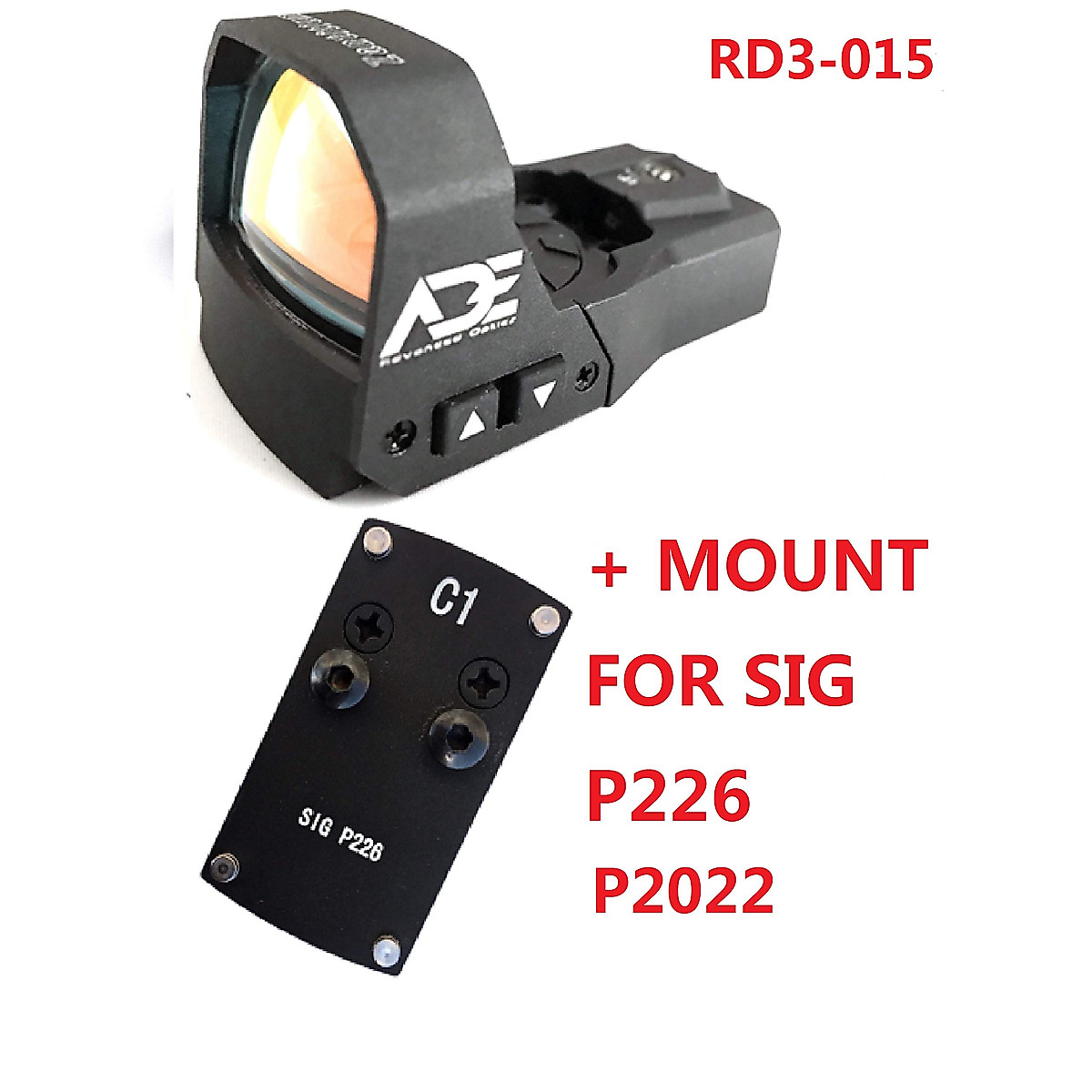 Ade Advanced Optics Zantitium RD3-015 Red Dot Reflex Sight for Sig Sauer P226 P2022 Pistol