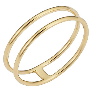 KoolJewelry 14k Yellow Gold 5.25mm Double Ring (size 7)