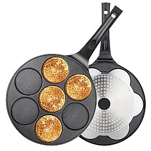 KRETAELY Pancake Pan Nonstick Pancake Griddle Mini Pancake Maker with PFOA Free Coating pancake mold Suitable for All Cooktops