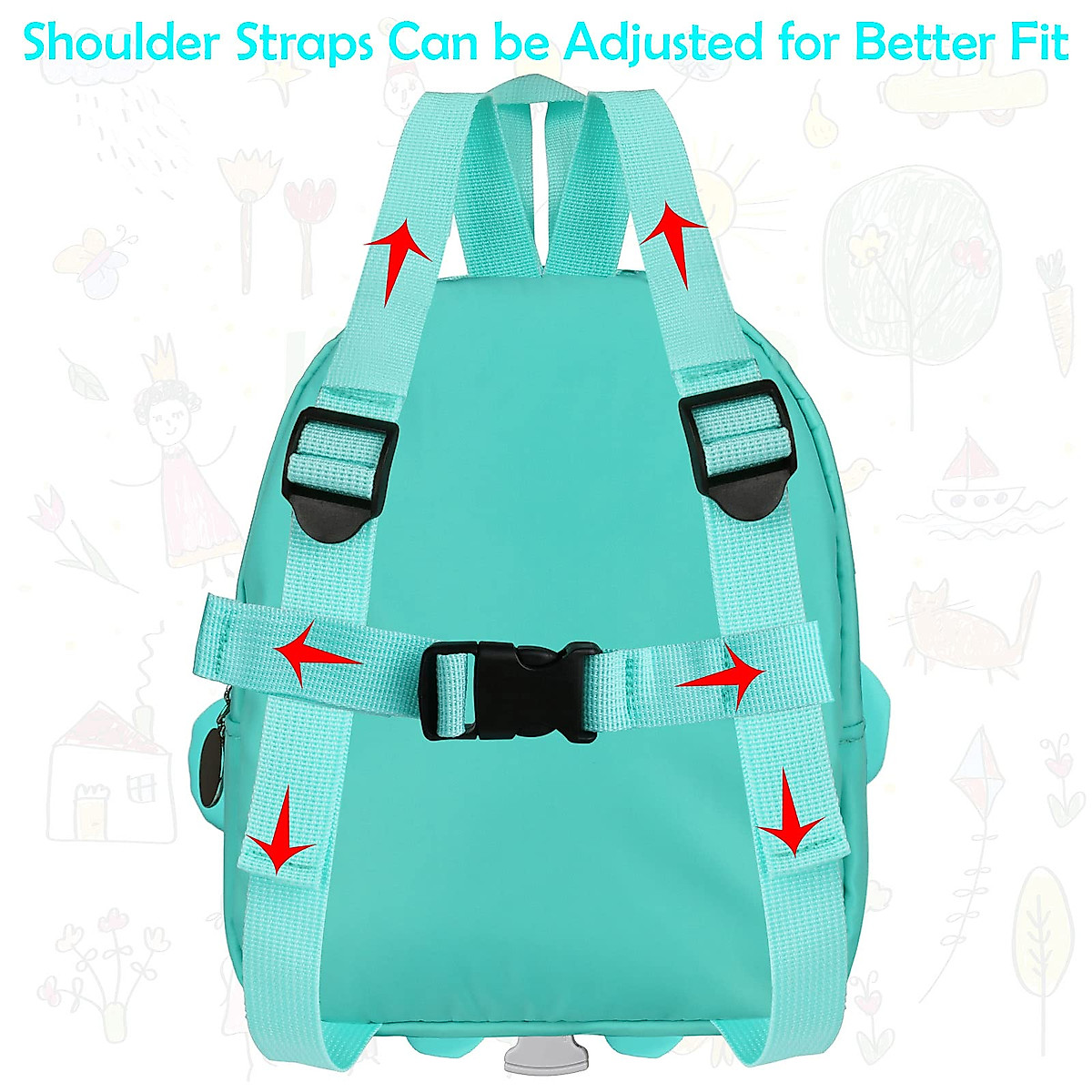 Backpack Leash for Toddlers + Anti Lost Wrist Link, Dinosaur Kids Backpack Harness with Leash for 1-5 Years Old Boys and Girls Christmas Gift (Dinosaur Blue)