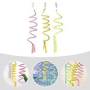 POPETPOP 3pcs Bird Rope Perch Spiral Parrots Climbing Rope Bird Swing Toy Standing Toys Bird Cage Accessories