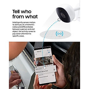 Samsung SmartThings Indoor Security Camera (GP-U999COVLBDA), 1080P HD Video with HDR, Night Vision, Advanced Motion Detection, and Two-Way Audio – Black/White