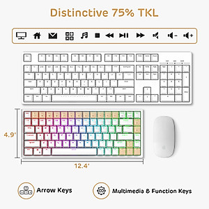 RK ROYAL KLUDGE RK84 Wired RGB 75% Hot Swappable Mechanical Keyboard, 84 Keys Tenkeyless TKL Gaming Keyboard w/Programmable Software and High-Capacity Battery, RK Red Switch