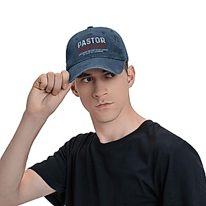 Beafoliya Funny Hat Pastor Warning Anything You Say Cap Men Baseball Hat Cool Hats Navy Blue