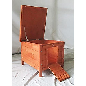 Seny Outdoor Cat House, Rabbit Hutch Small Animal Home, Shelter Weatherproof for Guinea Pigs Chinchilla (Brown)