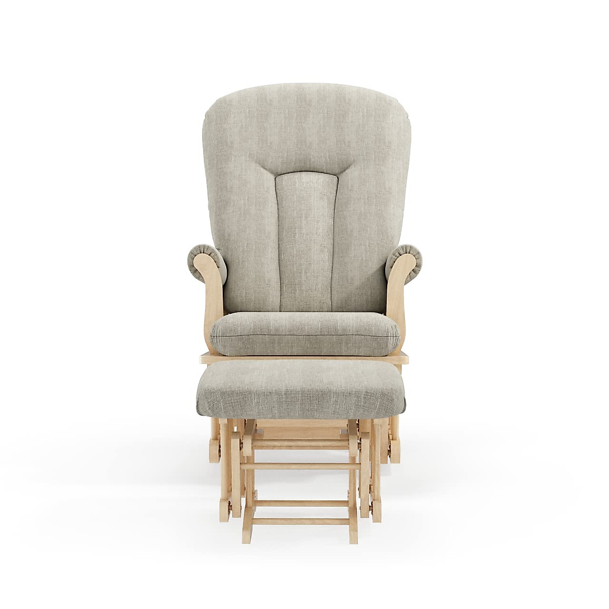 Dutailier Alice 3199 Wooden Glider Chair with Ottoman, Natural/Popular Grey