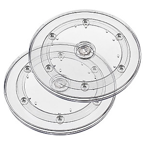 Jersvims 2Pcs 4 Inch Acrylic Turntable Platter, Transparent Turntable Organizer Round Rotating Plate for Kitchen Pantry Cabinet Desk Rack Spice Cake Cookie Decorating