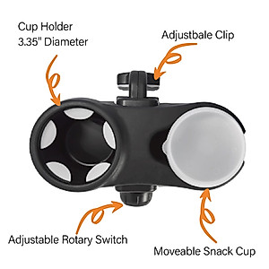 Kingsource Deluxe Snack Pod,Snack Tray for Stroller,Cup Holder for Stroller,Snack Tray for Stroller,Cup Holder for Car,Car Cup Holder,Cup Holder for Walker.