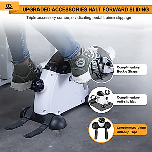 GOREDI Pedal Exerciser Stationary Under Desk Mini Exercise Bike - Peddler Exerciser with LCD Display, Foot Pedal Exerciser for Seniors,Arm/Leg Exercise