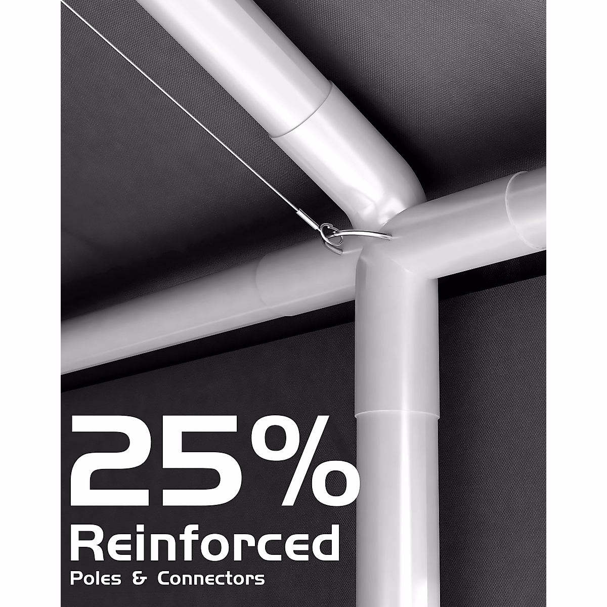 GarveeLife Windproof Carpor, 13'x20', Reinforced Frames & 180 g PE Canopy, Front & Rear Doors, Portable Garage for Pickup, Boat, Equipment - Gray