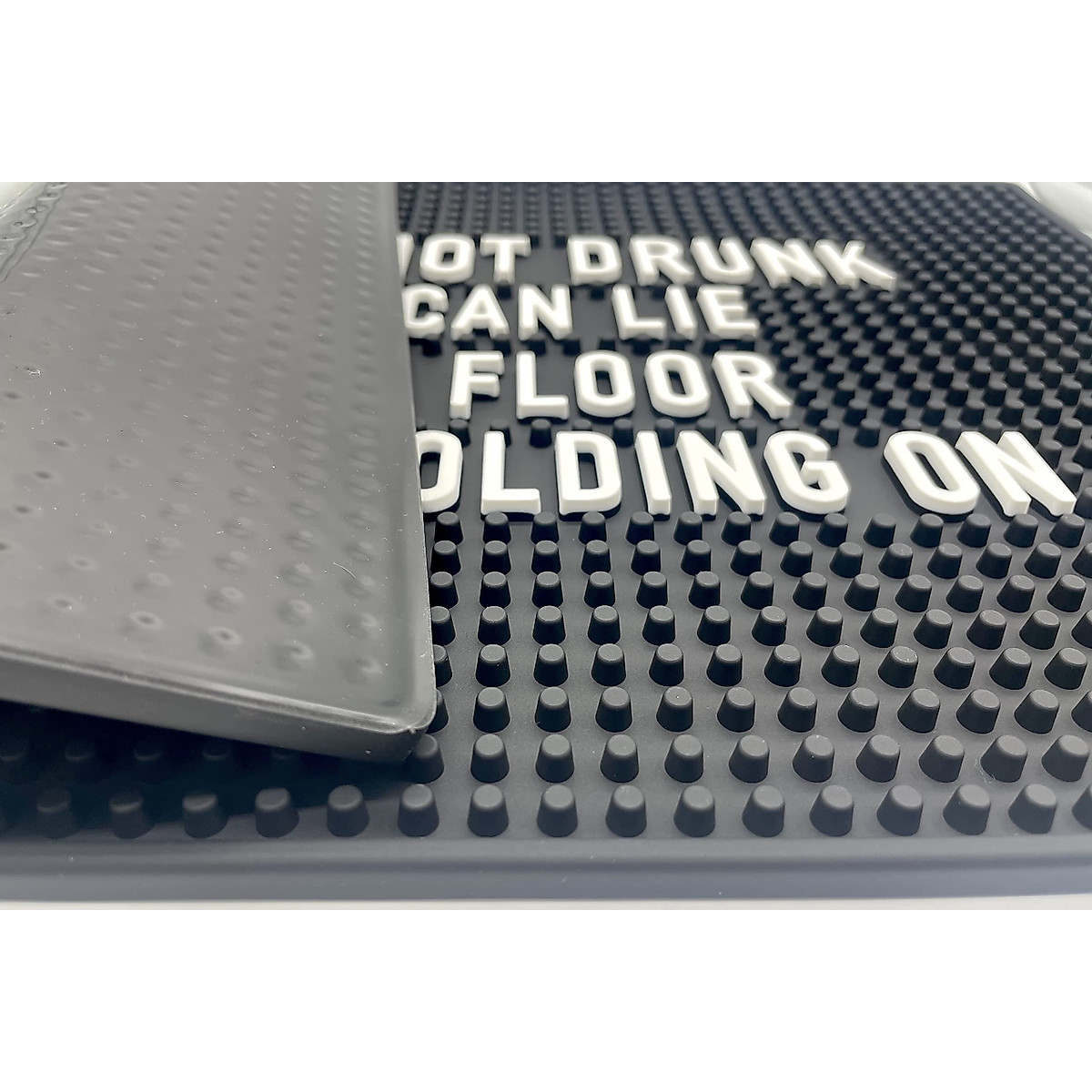 You're Not Drunk If You Can Lie On The Floor Without Holding On 17.7" x 11.8" Funny Bar Spill Mat Rail Countertop Accessory Home Pub Decor Slip Resistant for Craft Brewery Kitchen Cafe and Restaurant