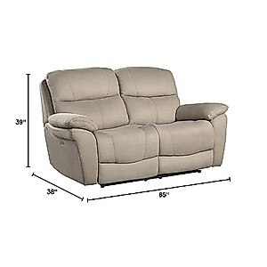 Lexicon Lapointe Wall-Hugger Power Double Reclining Loveseat, Tan