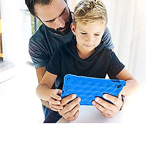 Fire 7 Tablet Case for Kids,Not Compatible with 2022 New, OQDDQO Extra Thick Protective Layer Double-Layer Shockproof in Four Corners Compatible with 9/7/5th Generation 2019/2017/2015 Release (Blue)