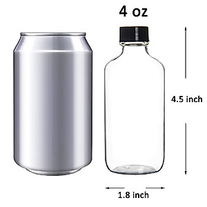 Youngever 16 Pack Empty Glass Bottles with Lids, Refillable Container for Essential Oils, Vanilla Extract and More (4 Ounce)