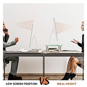 Clear Computer Monitor Stand Riser with Height Adjustable Multi Media Desktop Stand for Flat Screen LCD LED, Laptop/Notebook/Xbox One,HD01T-002