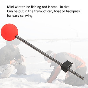 Red Ball Spring Rod Tip, 5PCS Ice Fishing Pole Spring Ball Tip High Strength Outdoor Durable for Reservoir Fishing(L)
