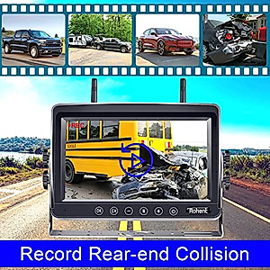 Rohent RV Backup Camera Wireless HD 1080P Bluetooth Trailer Rear View 7 Inch Monitor Recording Waterproof Four Channels Pigtail Wire Adapter for Furrion Pre-Wired RVs R5