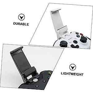 SOLUSTRE Stand Holder 2pcs Controller Black White Phone Organizer Gamepad Conter One Display Mobile Holder with Bracket for Stands Clip Game Gaming Compatible Rack Cellphone