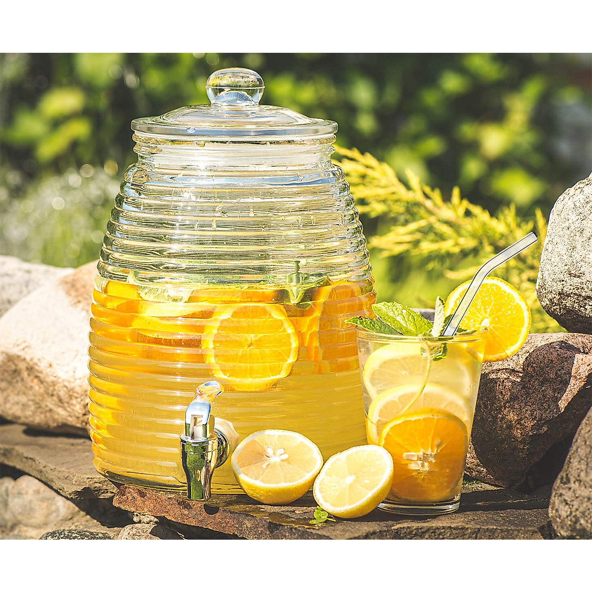 Emica 10"x10mm Long Reusable Glass Straws, Clear Drinking Straws for Smoothie, Milkshakes, Tea, Juice-12 Pack Including 6 Straight and 6 Bent with 2 Cleaning Brush, Perfect for Hot or Cold Drinks