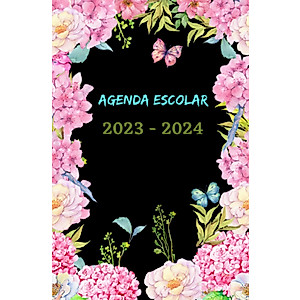 Agenda Scolaire 2023 2024 Flores: Organizador Semanal una semana Por dos Páginas, Planificador Escolar Para Estudiantes (primaria, Secundaria, preparatoria, universidad) (Spanish Edition)